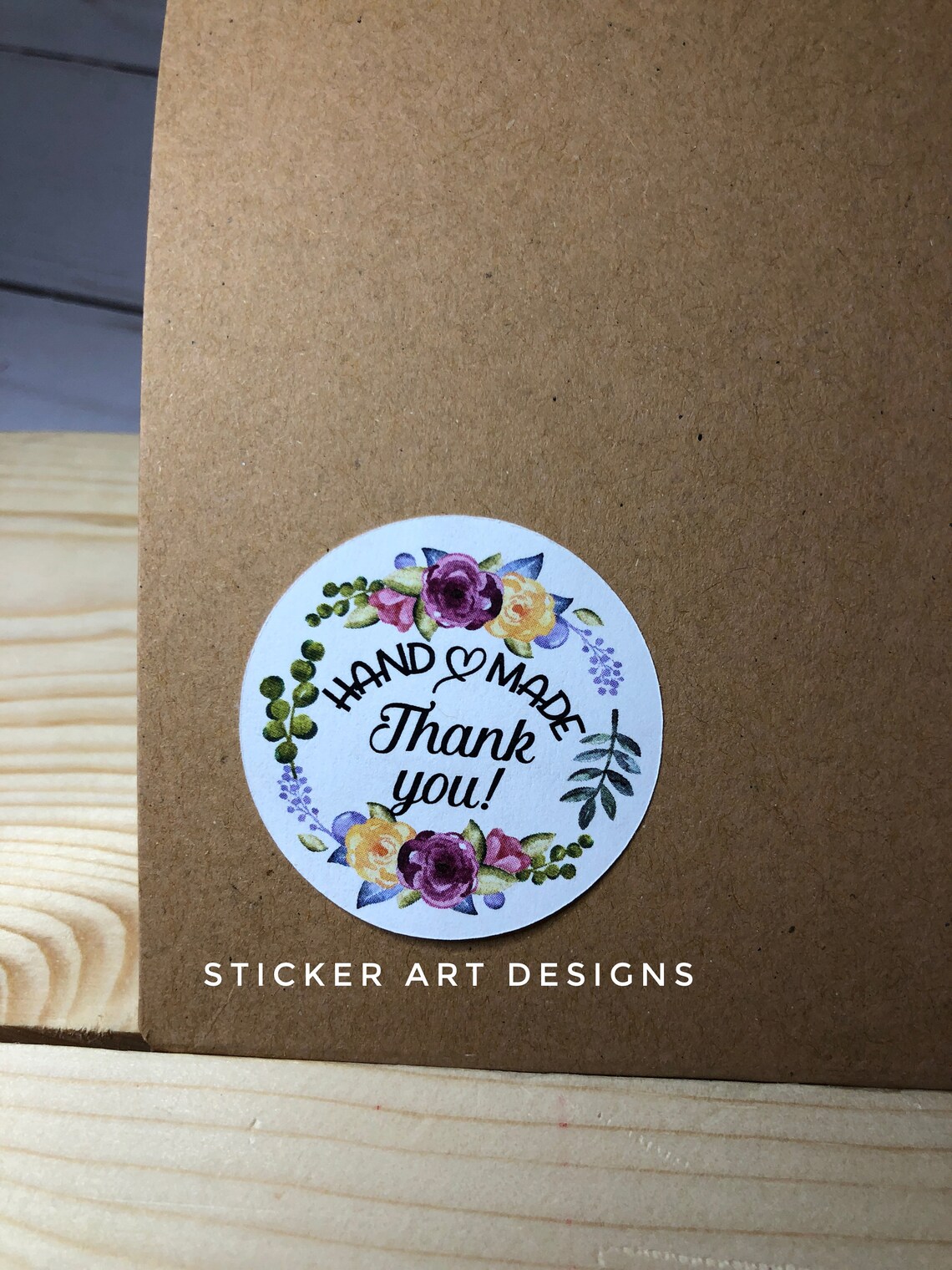 30 Handmade With Love Sticker Thank You Sticker HANDMADE - Etsy