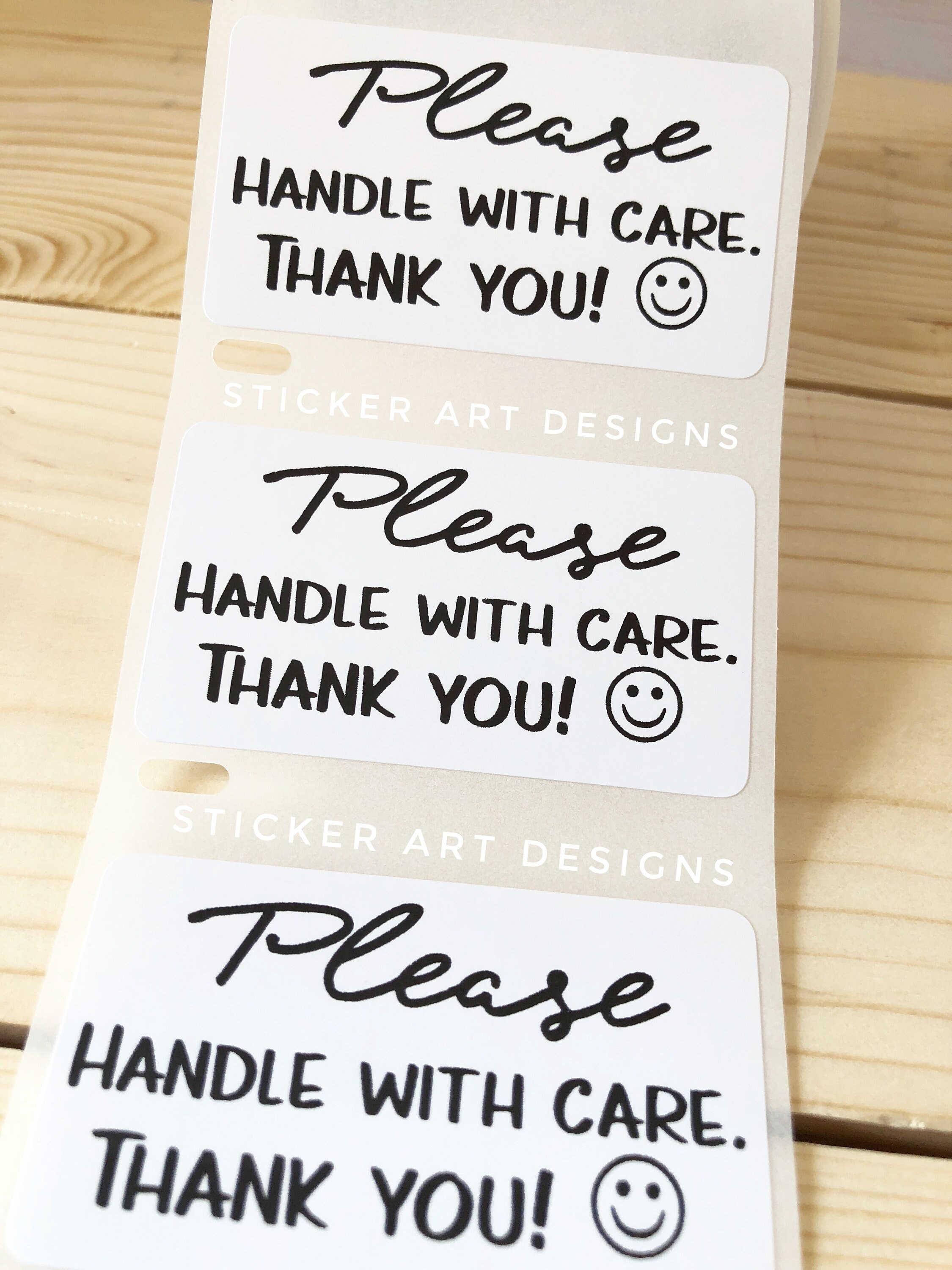 Please HANDLE WITH CARE Stickers Thank You Stickers | Etsy