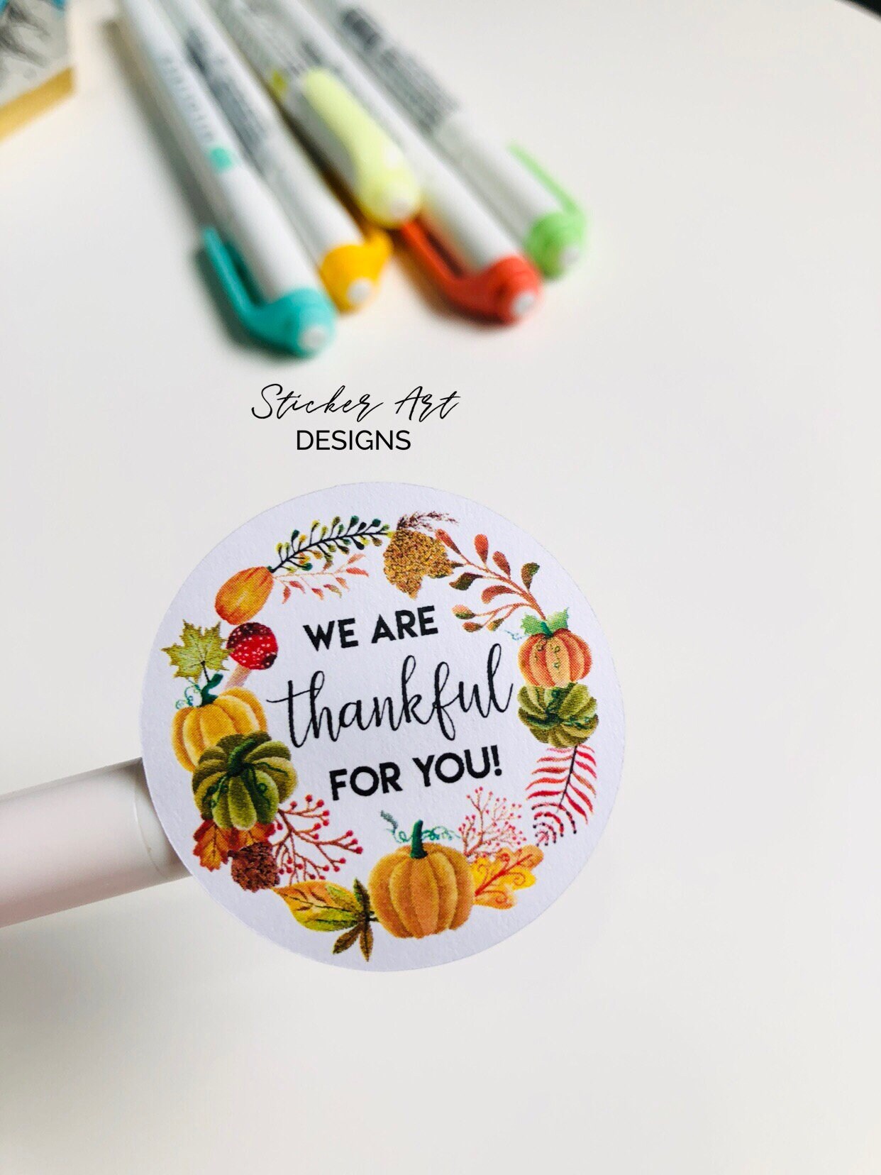 28 Thankful for You Stickers, Happy Fall Stickers, Pumpkin Stickers ...