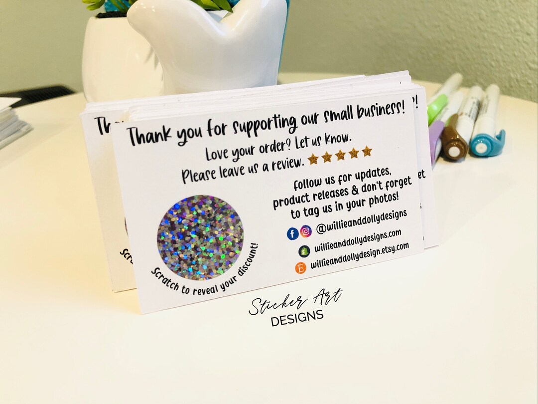 Follow & Tag Us Social Media Cards, Custom Promotional Materials ...