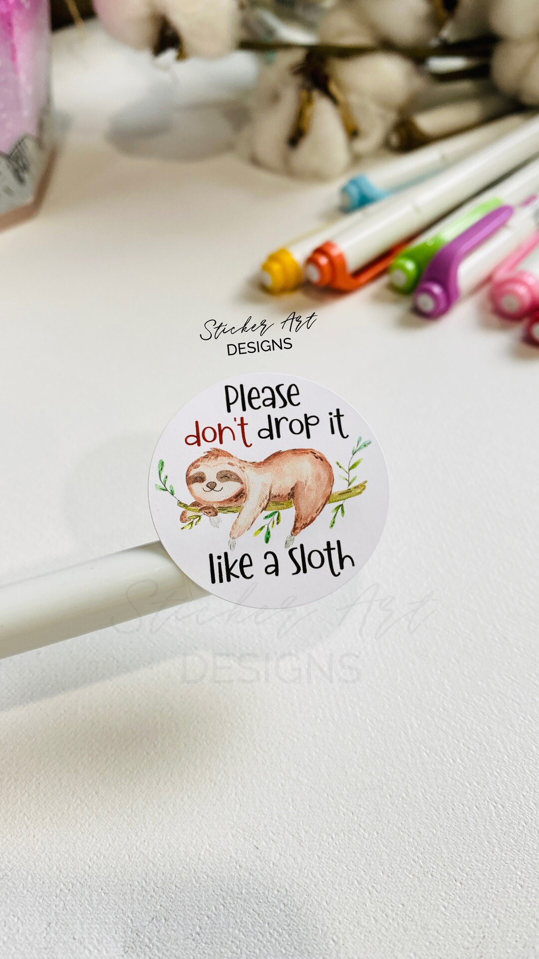 16 Do Not Drop Stickers Sloth Stickers Happy Mail Labels - Etsy