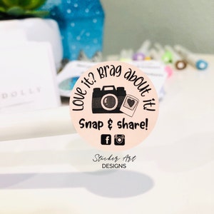 42 Love It Snap & Share Stickers, Social Media Stickers, Business ...