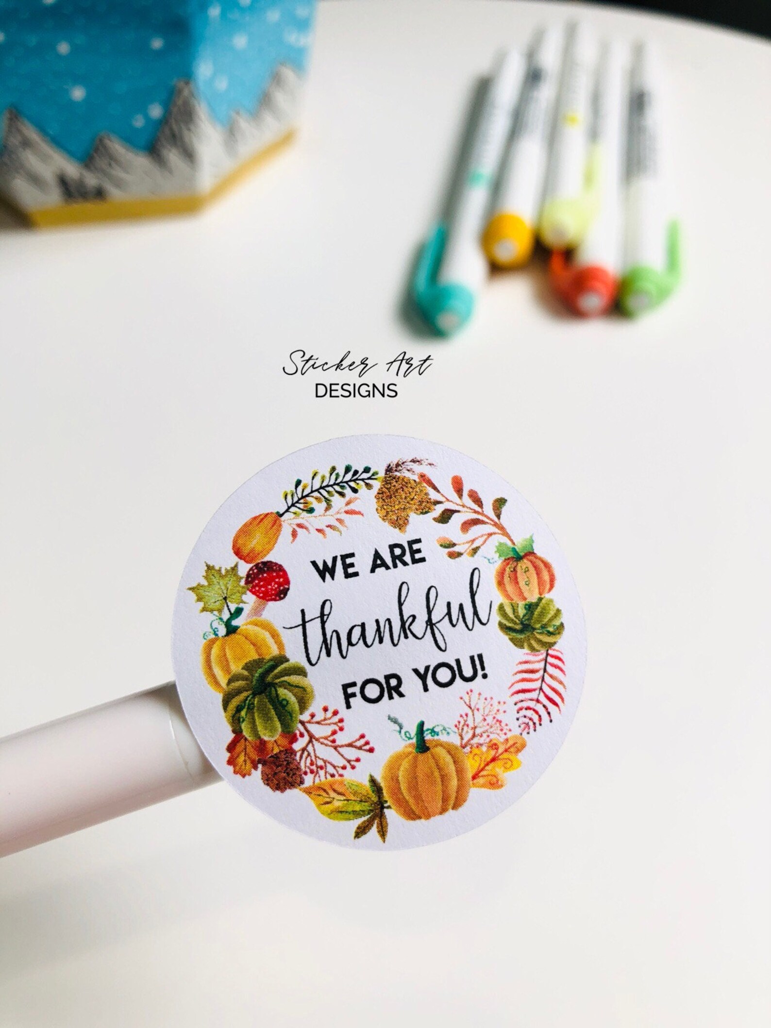 28 Thankful for You Stickers, Happy Fall Stickers, Pumpkin Stickers ...