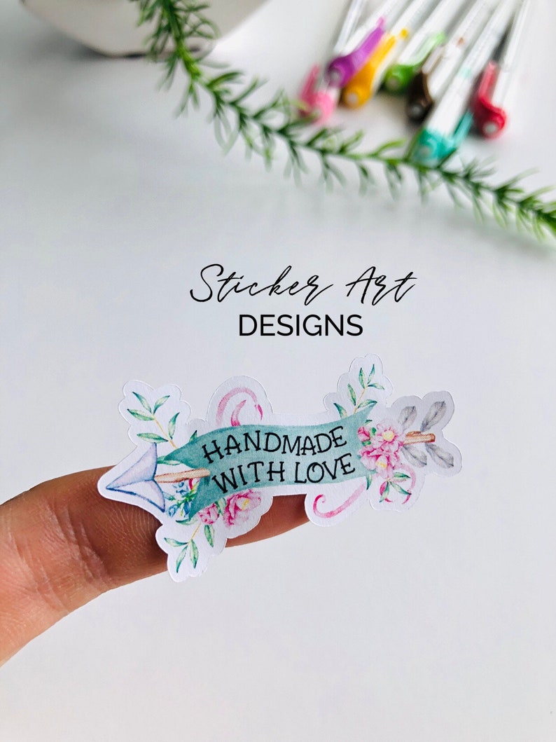 27 HANDMADE WITH LOVE Stickers Boho Feather Stickers Arrow - Etsy