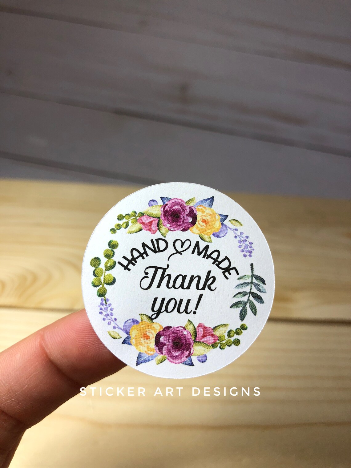 30 Handmade With Love Sticker Thank You Sticker HANDMADE - Etsy