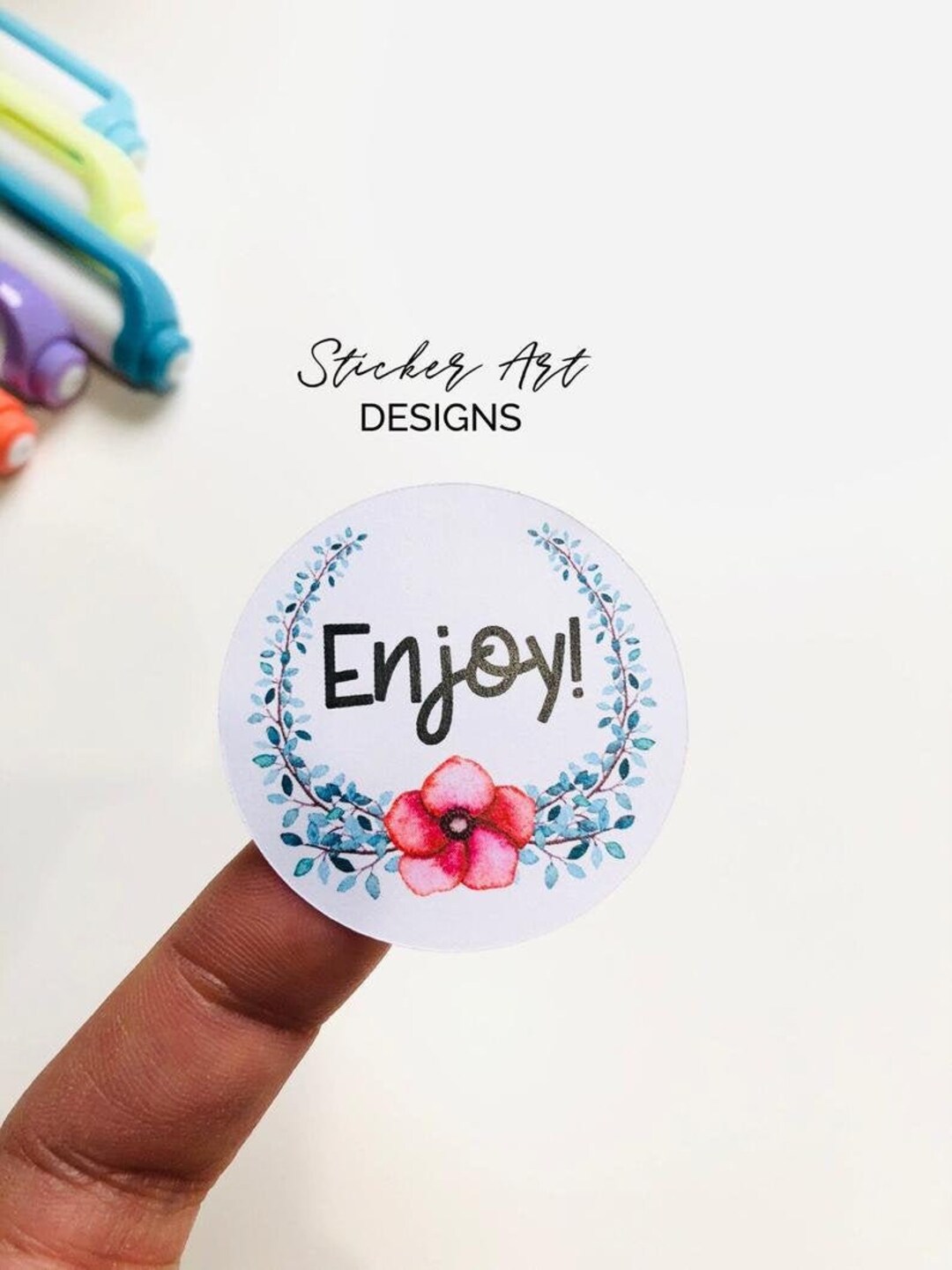 30 Enjoy Stickers, Thank You for Shopping Handmade Stickers, Wedding ...