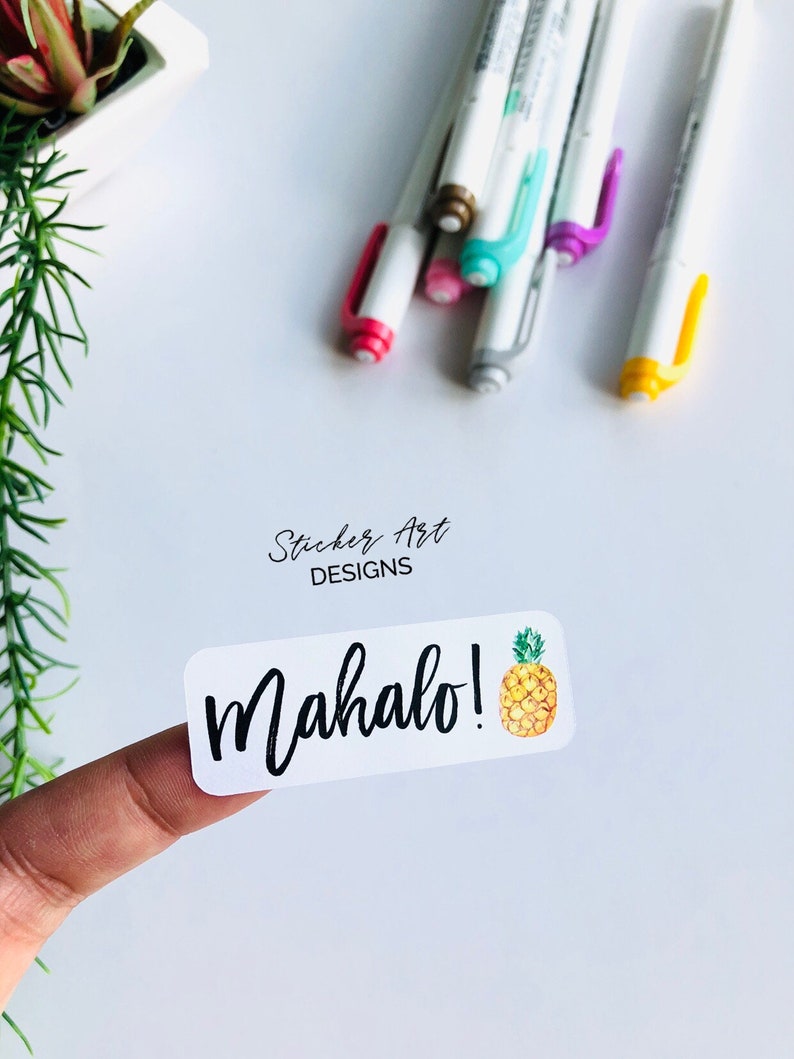 37 MAHALO! Stickers, Happy Mail Stickers, Pineapple Stickers, Packaging ...