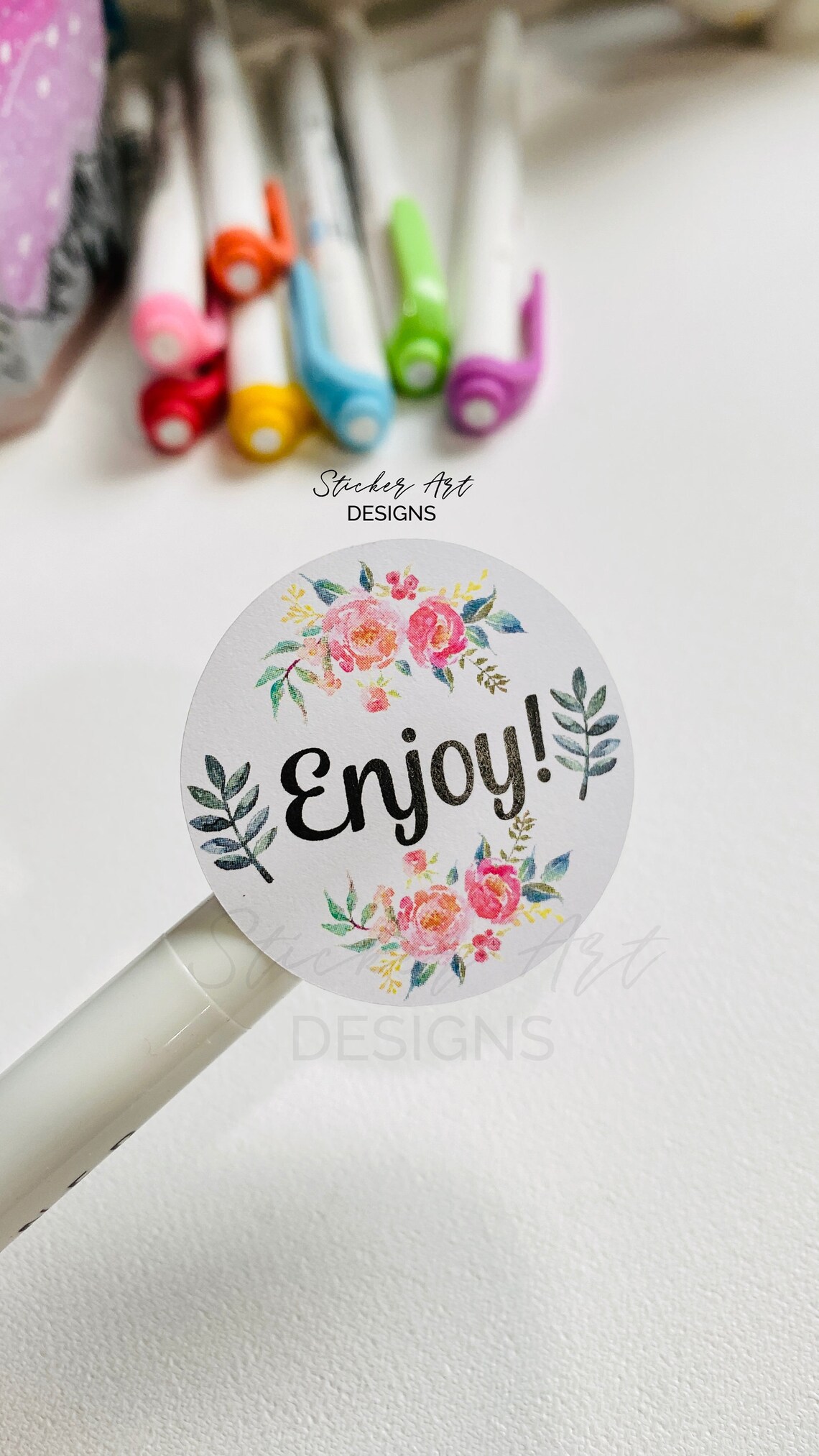 16 ENJOY Stickers Happy Mail Labels Packaging Stickers - Etsy