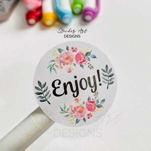 16 ENJOY Stickers, Happy Mail Labels, Packaging Stickers, THANK YOU ...