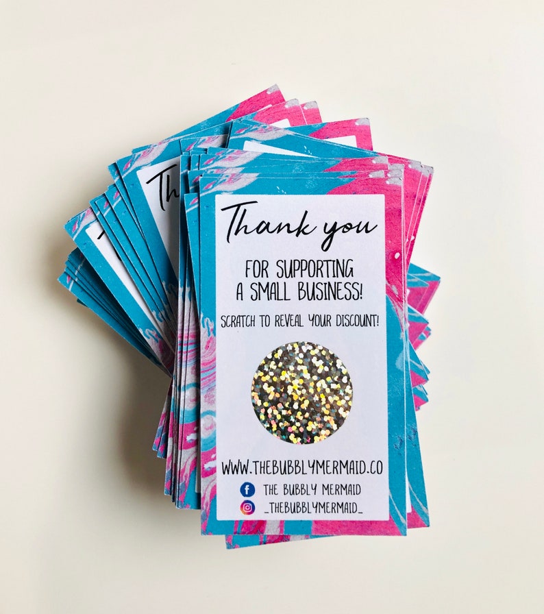 Small Business Scratch off Cards Packaging Supplies Thank - Etsy