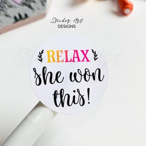 16 Relax She Won This Stickers, Happy Mail Labels, Packaging Stickers ...