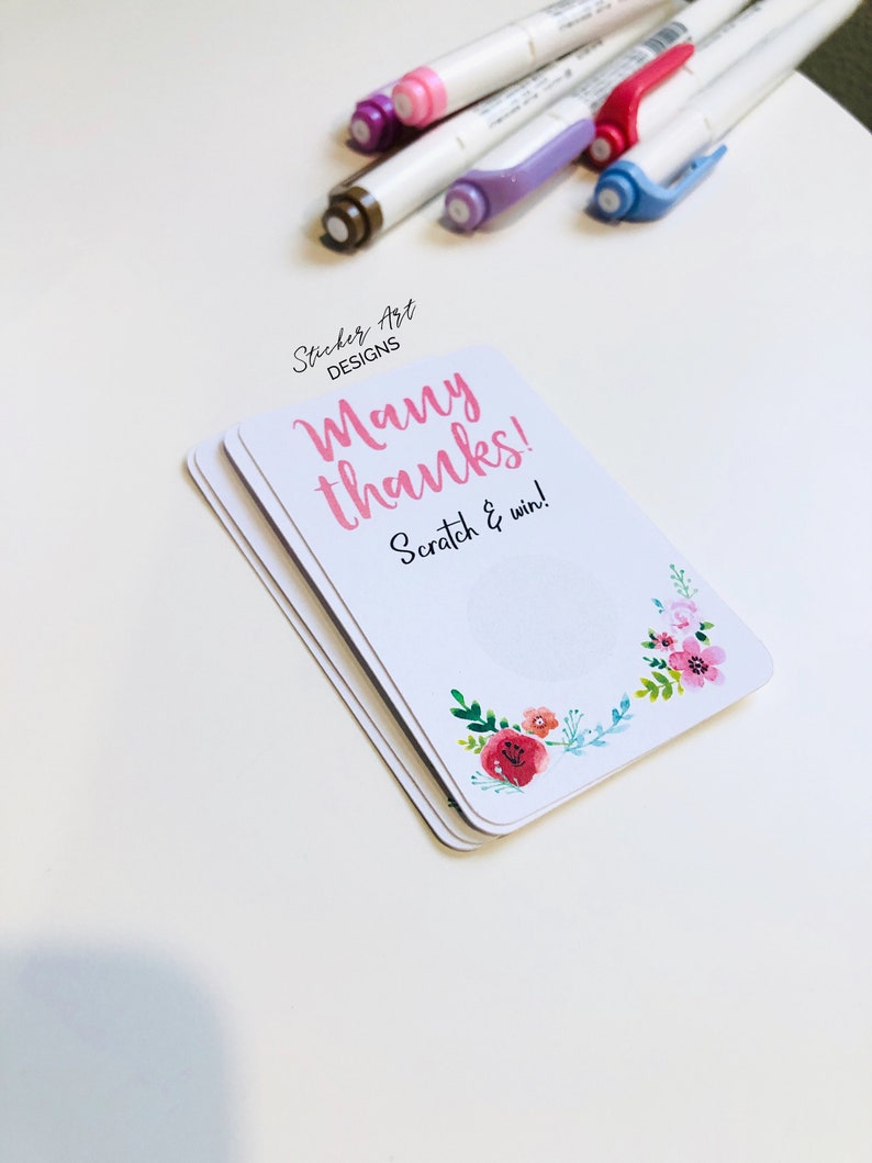 Thank You Cards Color Street Business Cards Scratch off | Etsy