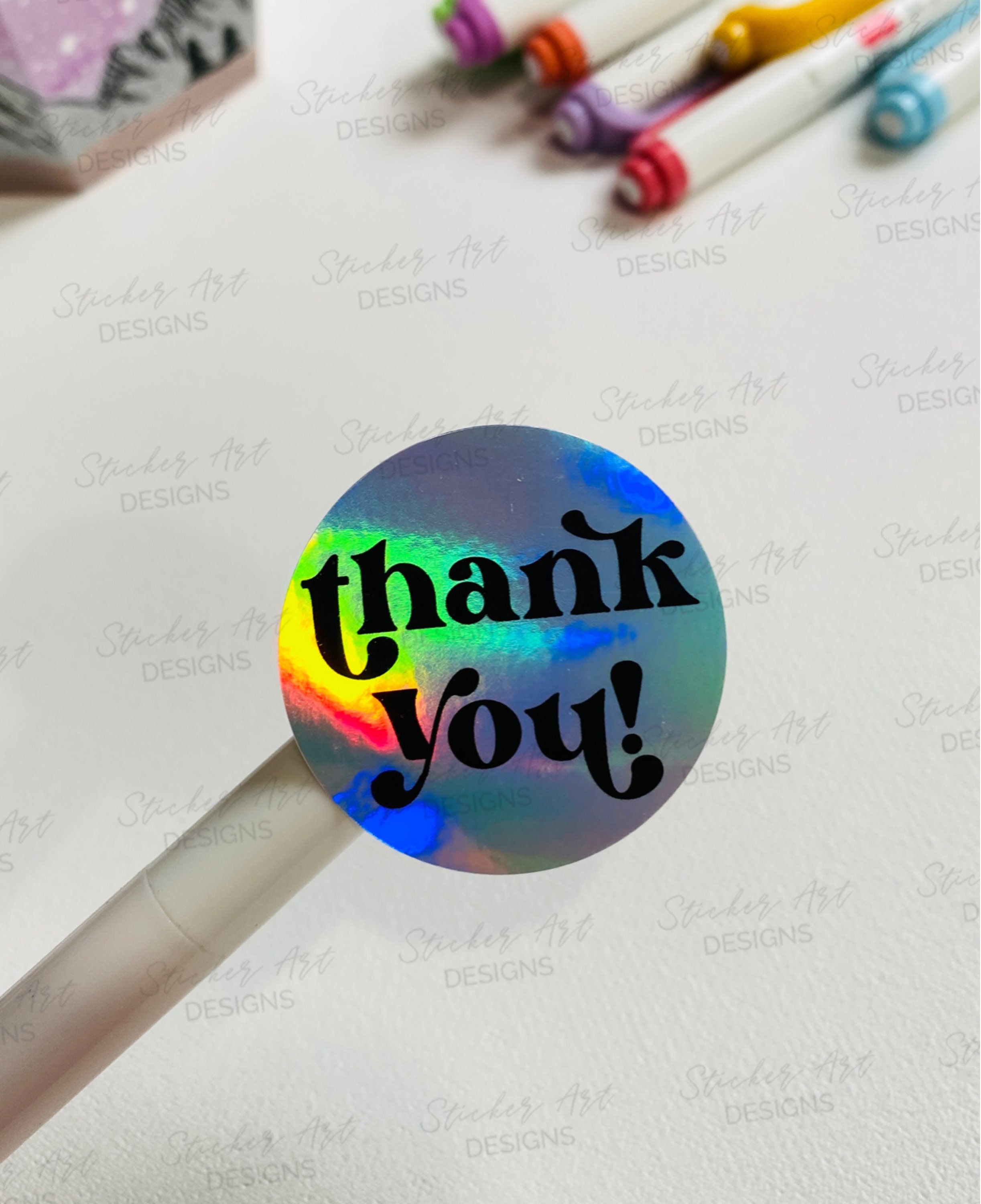 Thank You Holographic Stickers Thank You Small Business - Etsy