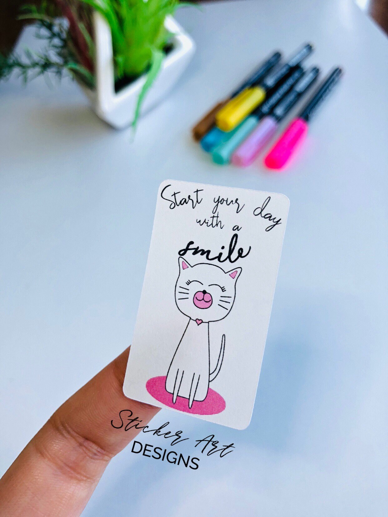 Start Your Day With a Smile Stickers Birthday Stickers Happy | Etsy
