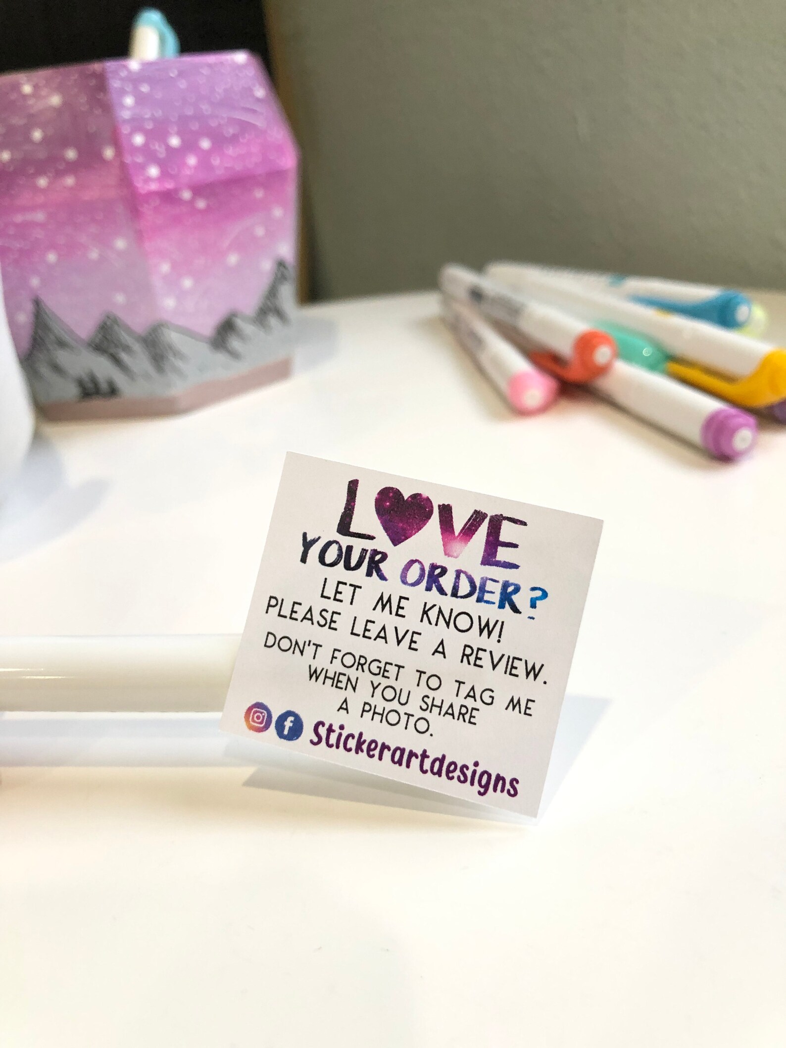 Leave A Review Custom Business Stickers Purple Packaging | Etsy