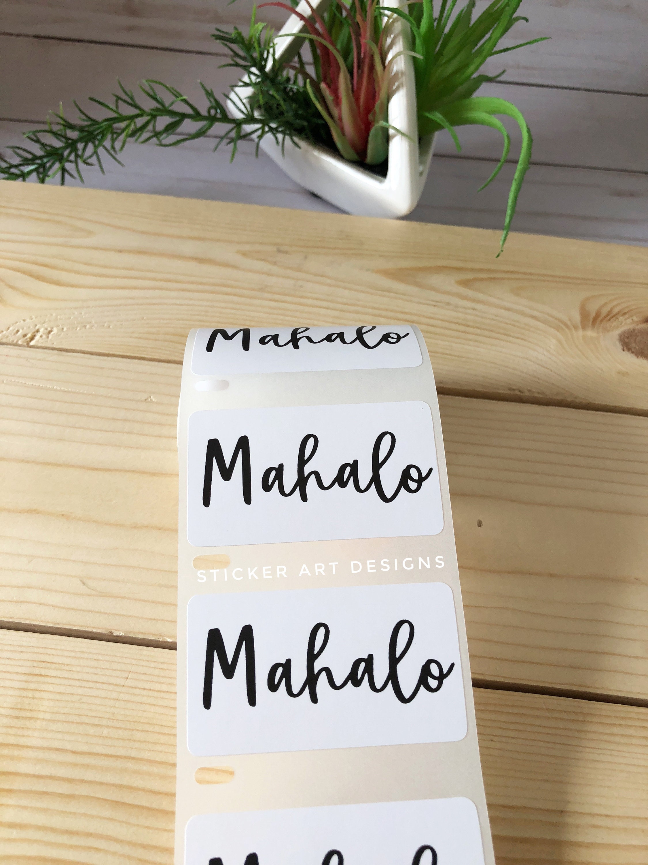 Mahalo Stickers Thank You Stickers Business Stickers Custom | Etsy