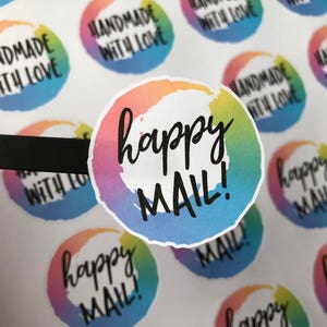 Handmade With Love Stickers, Happy Mail Stickers, Packaging Stickers ...