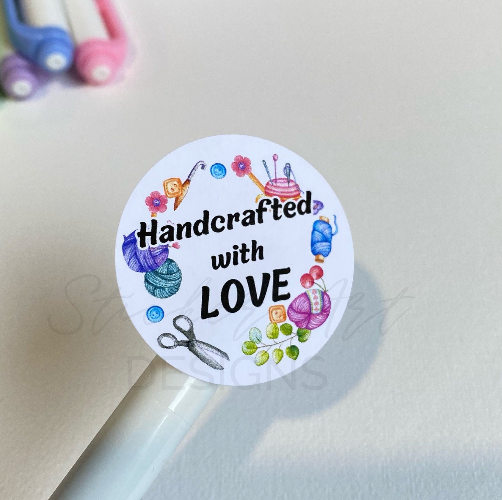 Handcrafted With Love Stickers Crochet Stickers Knitting | Etsy