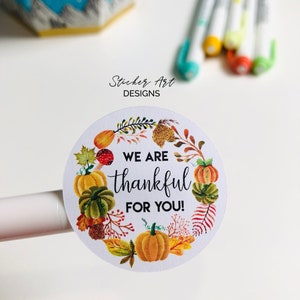 28 Thankful for You Stickers, Happy Fall Stickers, Pumpkin Stickers ...