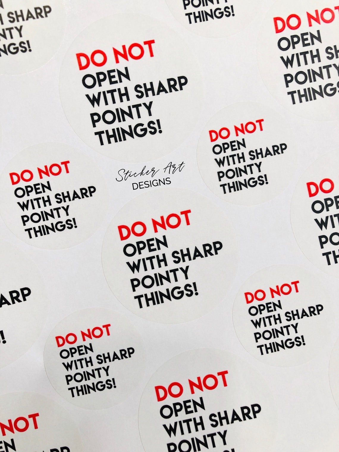 30 Do Not Open with Sharp Pointy Things Stickers Fragile | Etsy