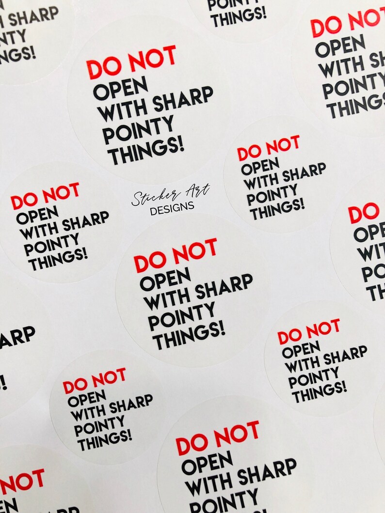 30 Do Not Open With Sharp Pointy Things Stickers Fragile - Etsy