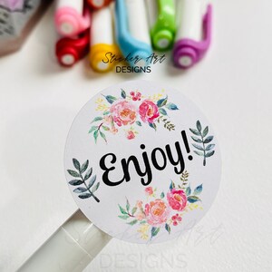 16 ENJOY Stickers, Happy Mail Labels, Packaging Stickers, THANK YOU ...