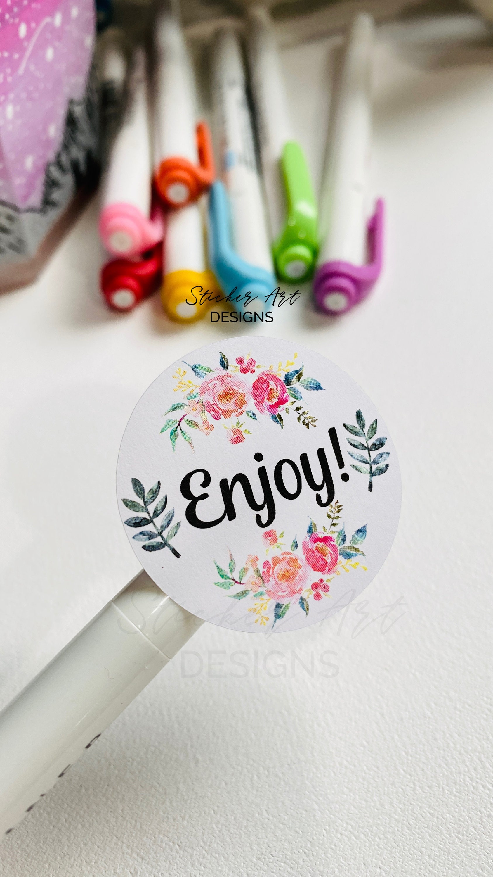 16 ENJOY Stickers Happy Mail Labels Packaging Stickers - Etsy