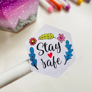 36 Stay Safe Stickers, Business Stickers, Happy Mail Stickers ...
