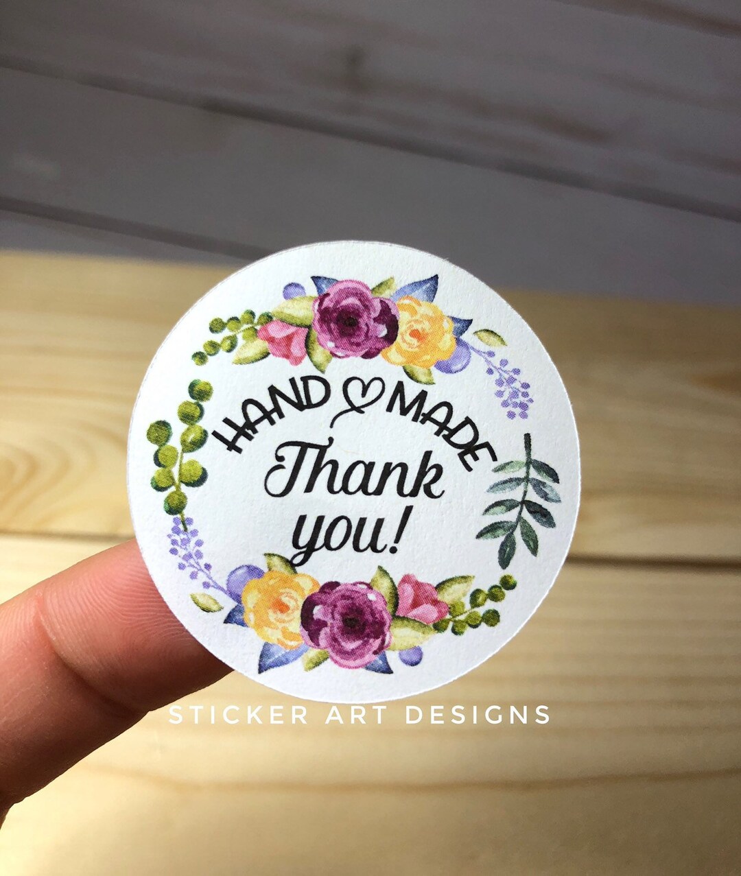 30 Thank You Stickers Handmade With Love Stickers HANDMADE - Etsy