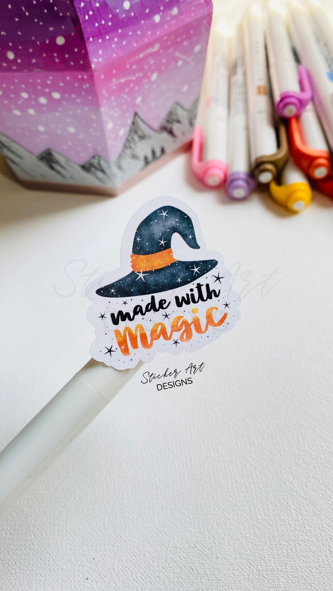 30 Made With Magic Stickers, Halloween Packaging Stickers, Halloween ...