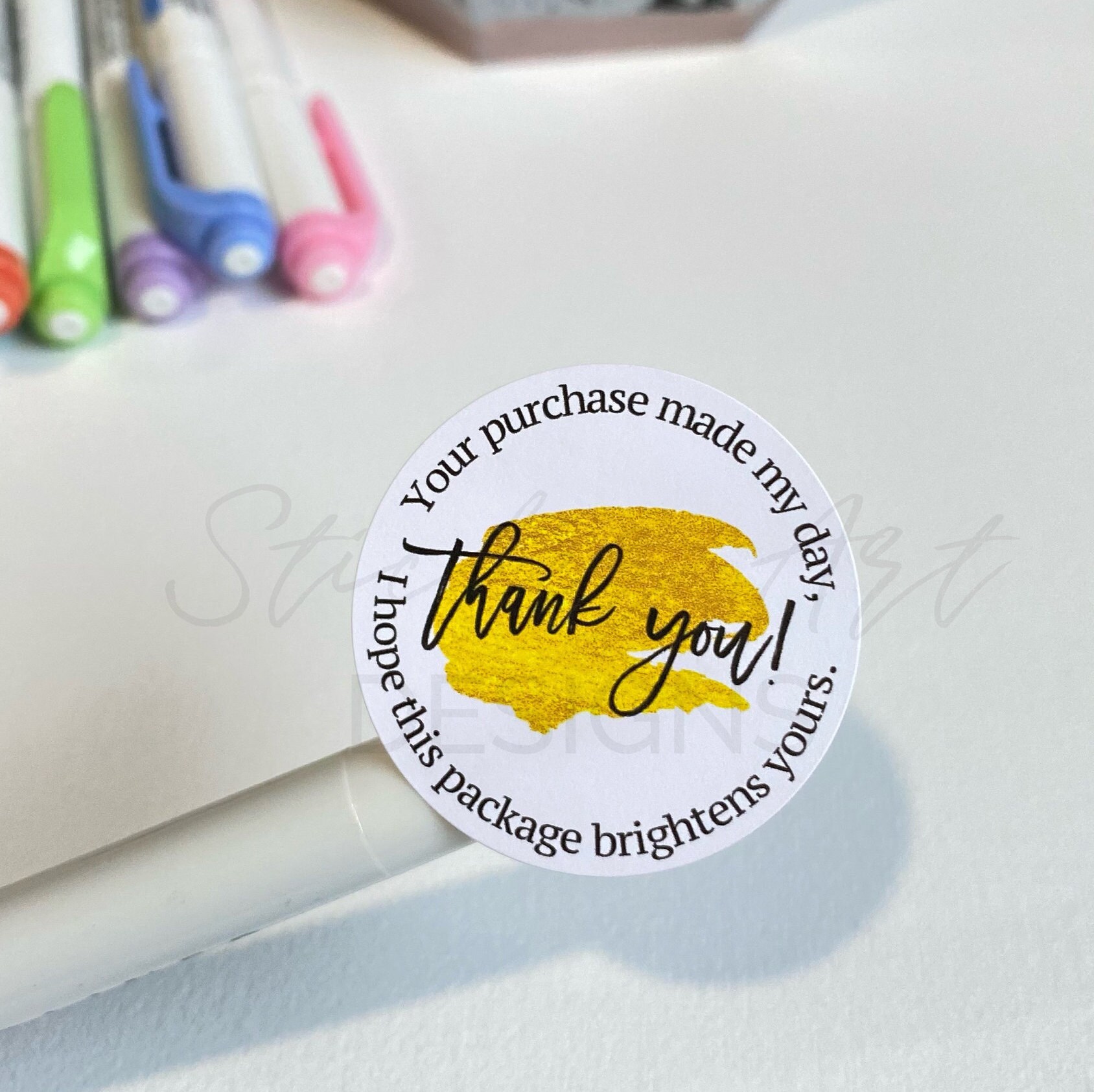 16 Thank You Happy Mail Labels Packaging Stickers Small | Etsy