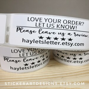 Leave Us a Review Stickers, Etsy Review Reminder, Etsy Review Stickers ...