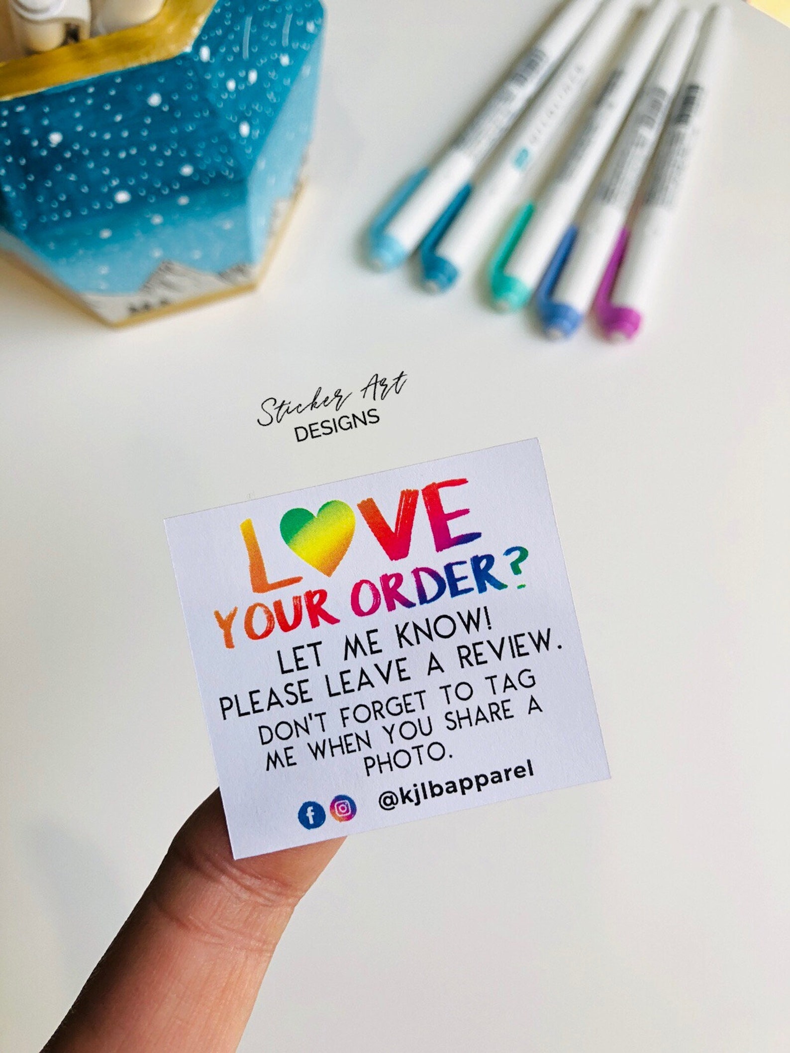 Review Business Labels, Rainbow Stickers, Small Business Stickers ...