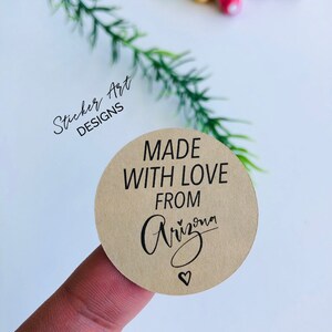 30 MADE WITH LOVE Sticker, Made in Iowa, Made in California, Handmade ...