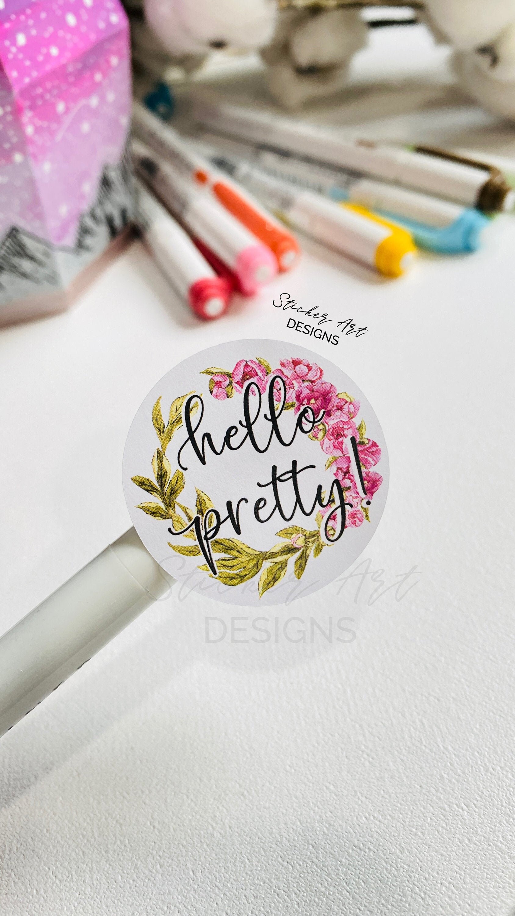 16 Hello Pretty Stickers Nail Mail Stickers Happy Mail - Etsy
