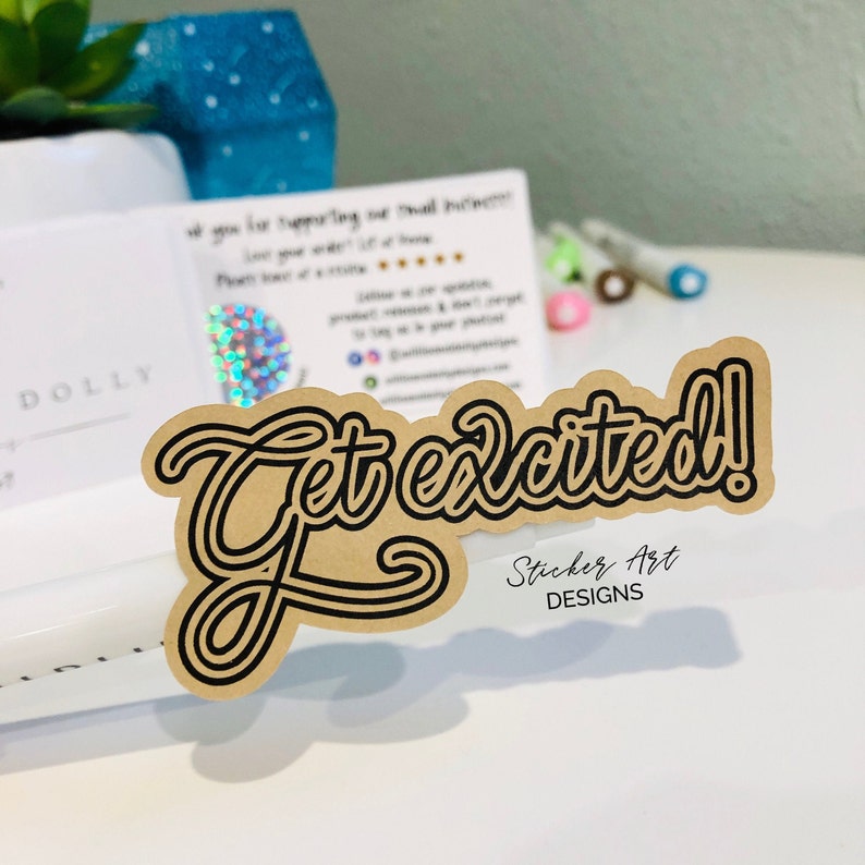 27 Get Excited Stickers Thank You Brown Labels Thank You - Etsy