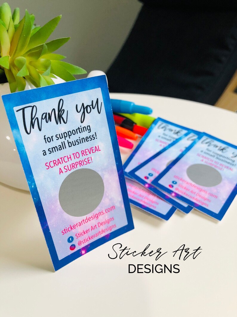Small Business Cards Scratch off Win Cards Packaging - Etsy