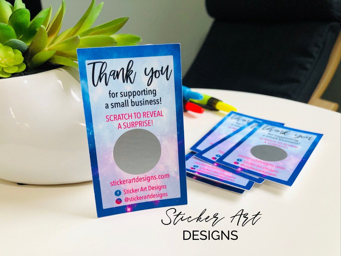 Small Business Cards Scratch off Win Cards Packaging | Etsy