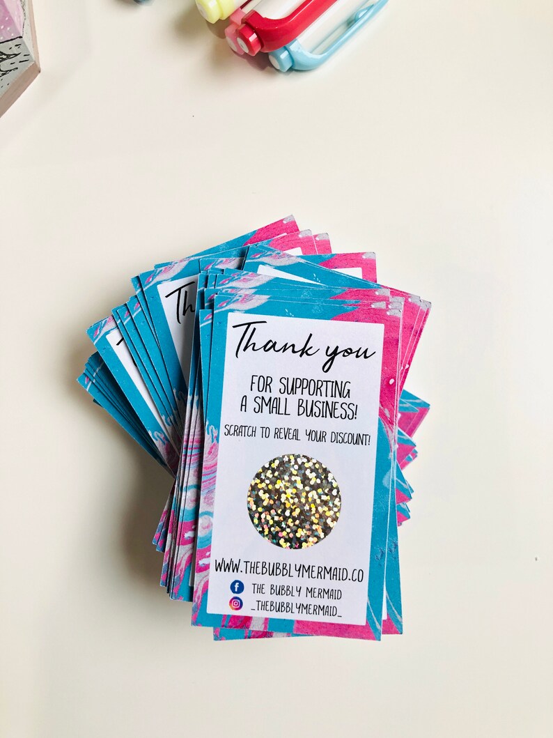 Small Business Scratch off Cards Packaging Supplies Thank - Etsy