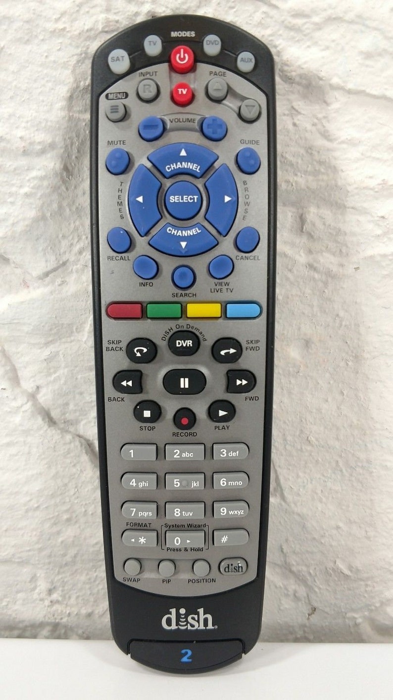 Dish Network 21.0 Remote Control 173954 TV2 2 Learning IR/UHF Pro 722 ...