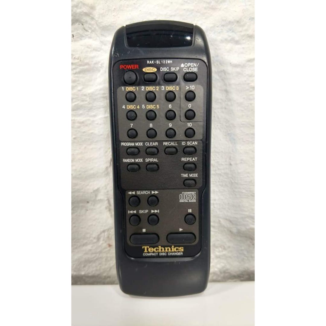 Technics Rak-sl122wh Cd Player Remote Control for Sl-pd1010 Sl-pd867 Sl ...