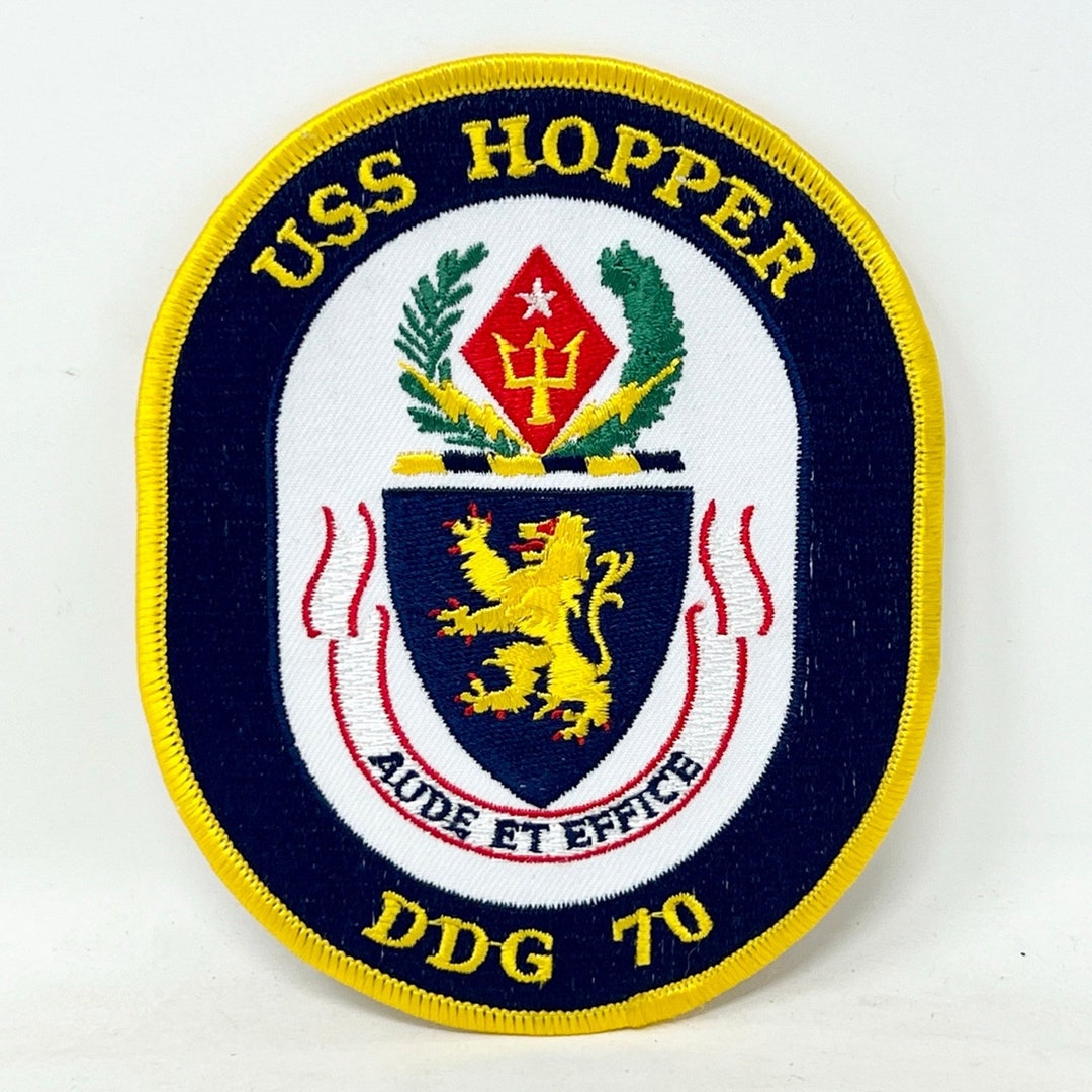 USS Hopper DDG 70 US Navy Arleigh Burke Class Destroyer Patch - Vintage ...