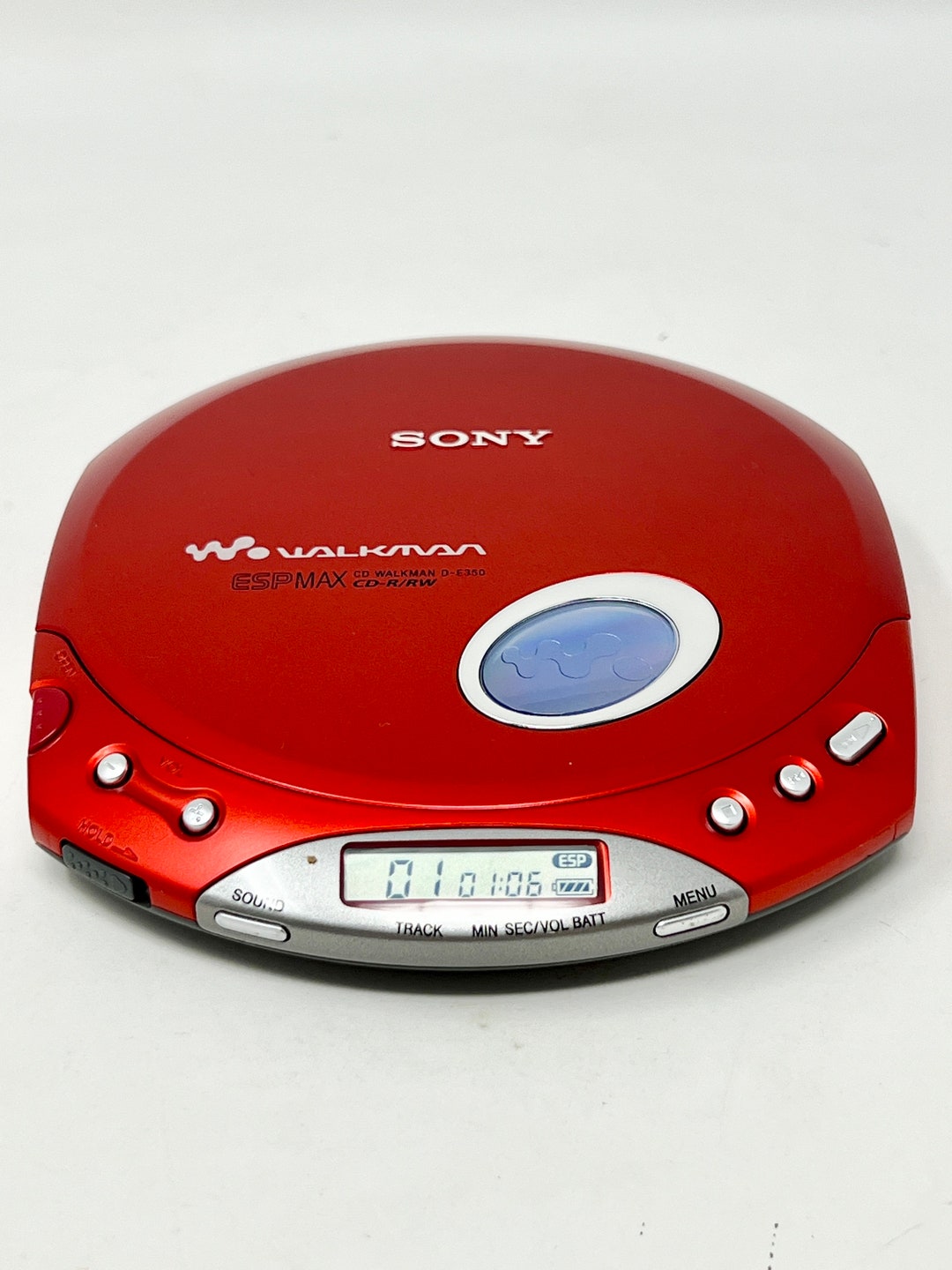 Sony Walkman CD Player D-E350 Discman W/ ESP Max Red - Etsy