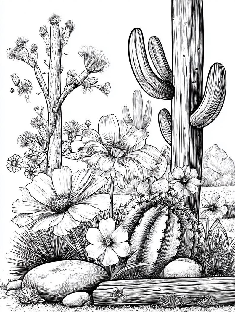 Adult Coloring Pages Printable: Instant Download | ARIZONA LANDSCAPE ...