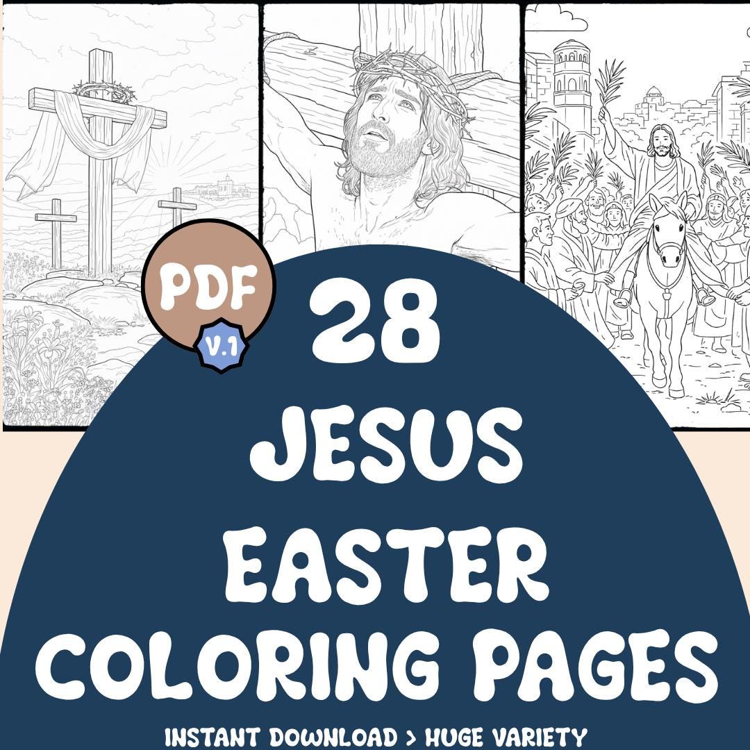 Jesus Easter Coloring Pages | 28 Pages | Christian | Digital Download ...