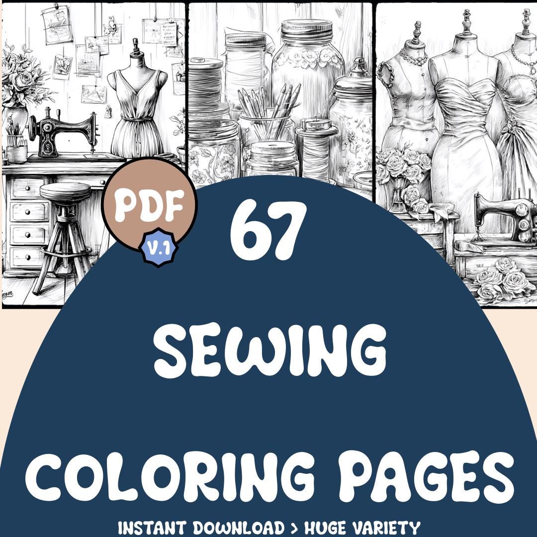 Sewing Coloring Pages, 67 Printable Fashion and Seamstress Designs - Etsy