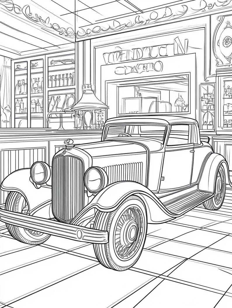 Vintage Car Coloring Pages | 52 Classic Automotive Designs (printable ...