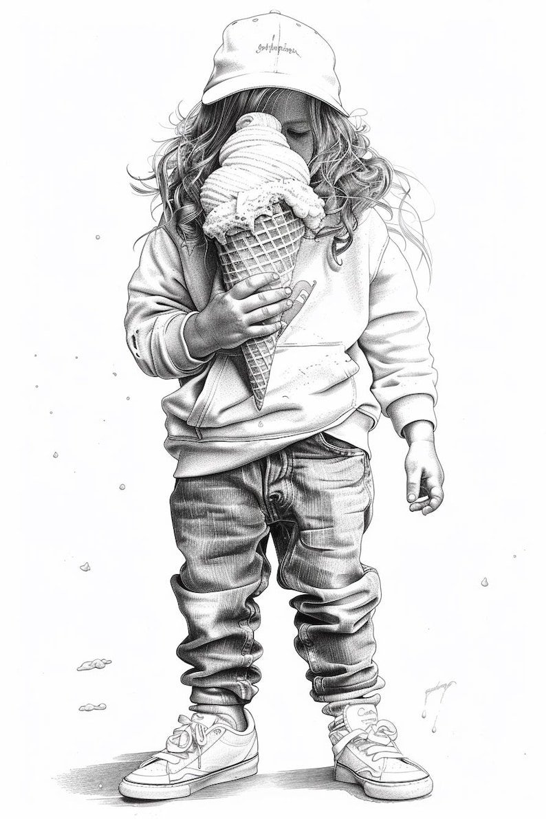 Children's Coloring Pages Printable: Instant Download | ICE CREAM CONES ...