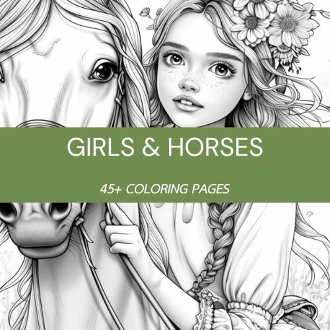 Girls and Horses Coloring Pages – 40+ Printable Sheets | Kids ...