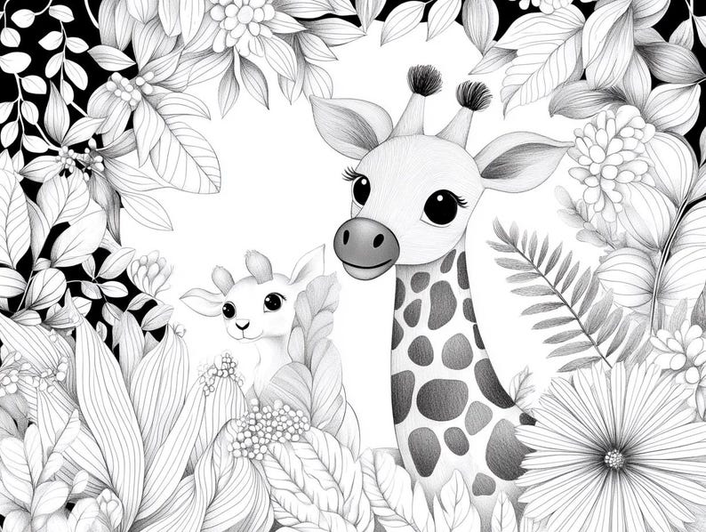 Baby Animal Coloring Book, 45+ Page Printable Activity (digital ...